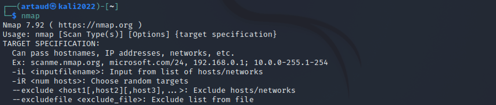 NMAP Kali Linux - Malware SA