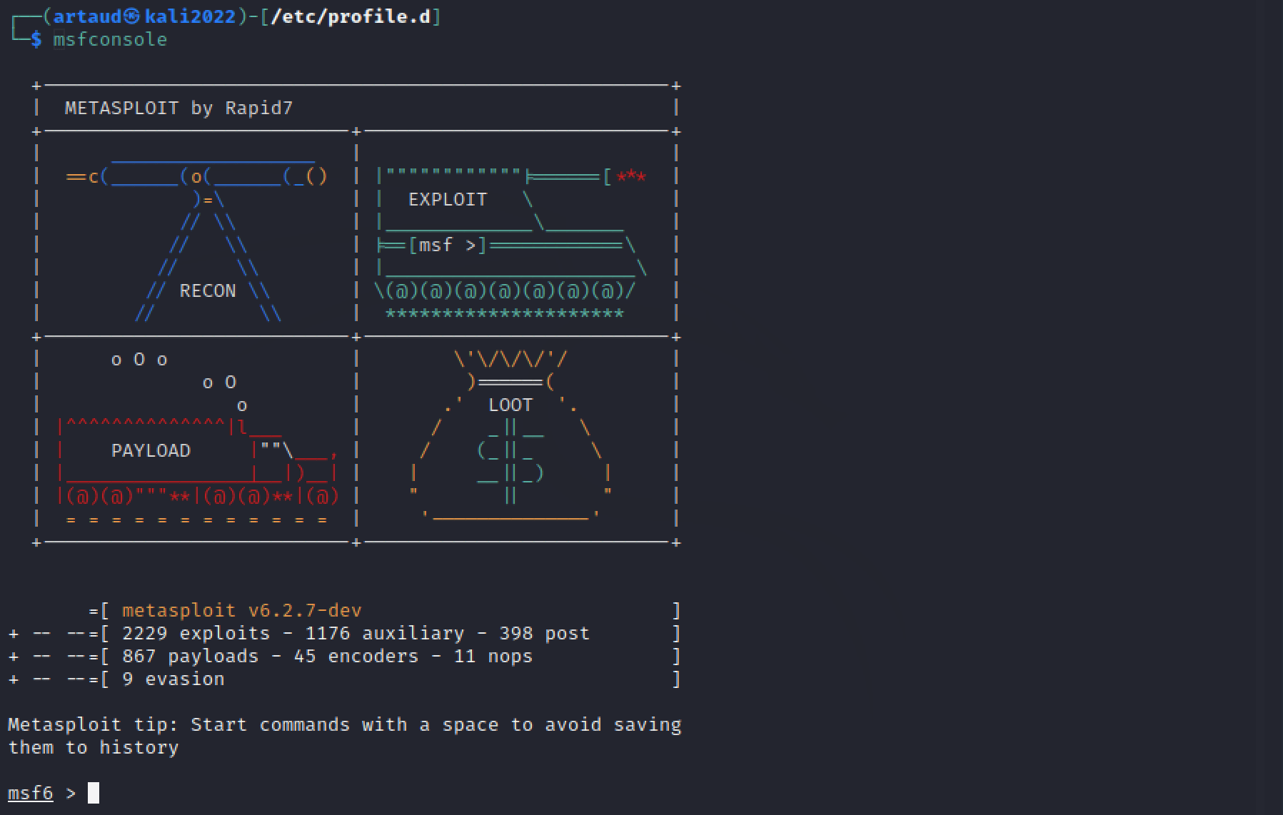 Inicio rápido Metasploit Framework - Malware SA