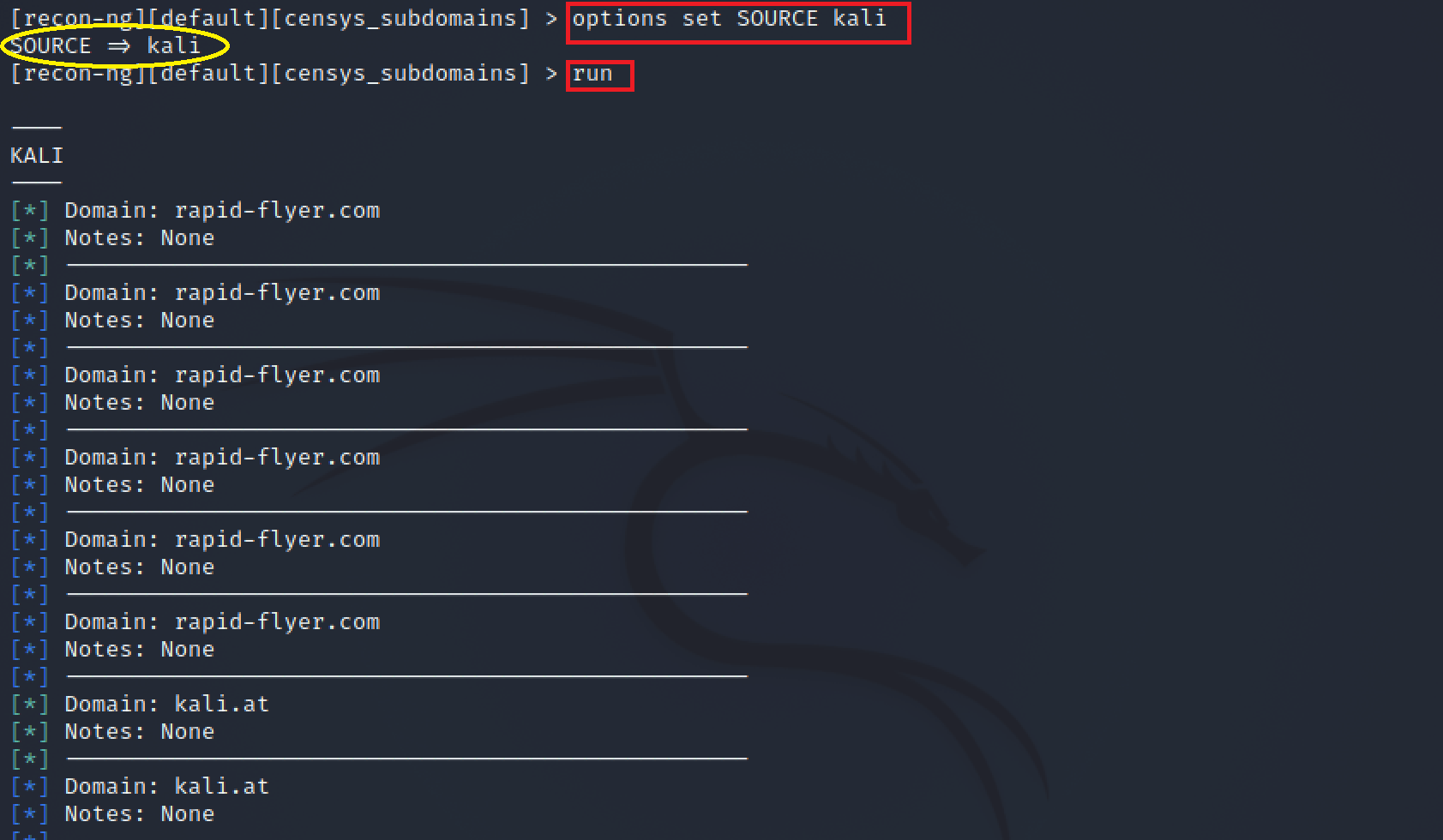 Recon-ng Kali Linux - Malware SA