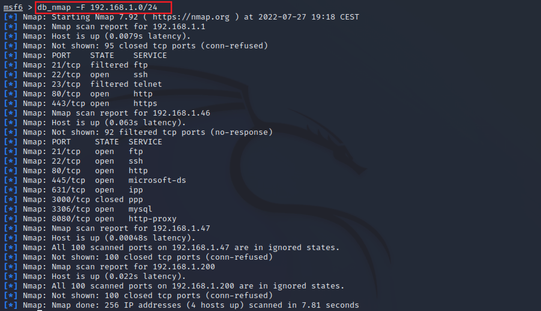Metasploit Information Gathering and Scanning - Malwere SA